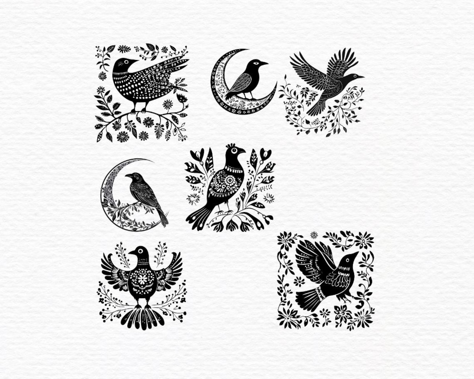 Folk Art Crow Png, Scandinavian, Silhouettes, Nordic Folk Art, Crow ...