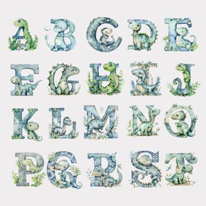 Cute Dino Alphabet Clipart Bundle Transparent PNG, Bundle Clipart ...