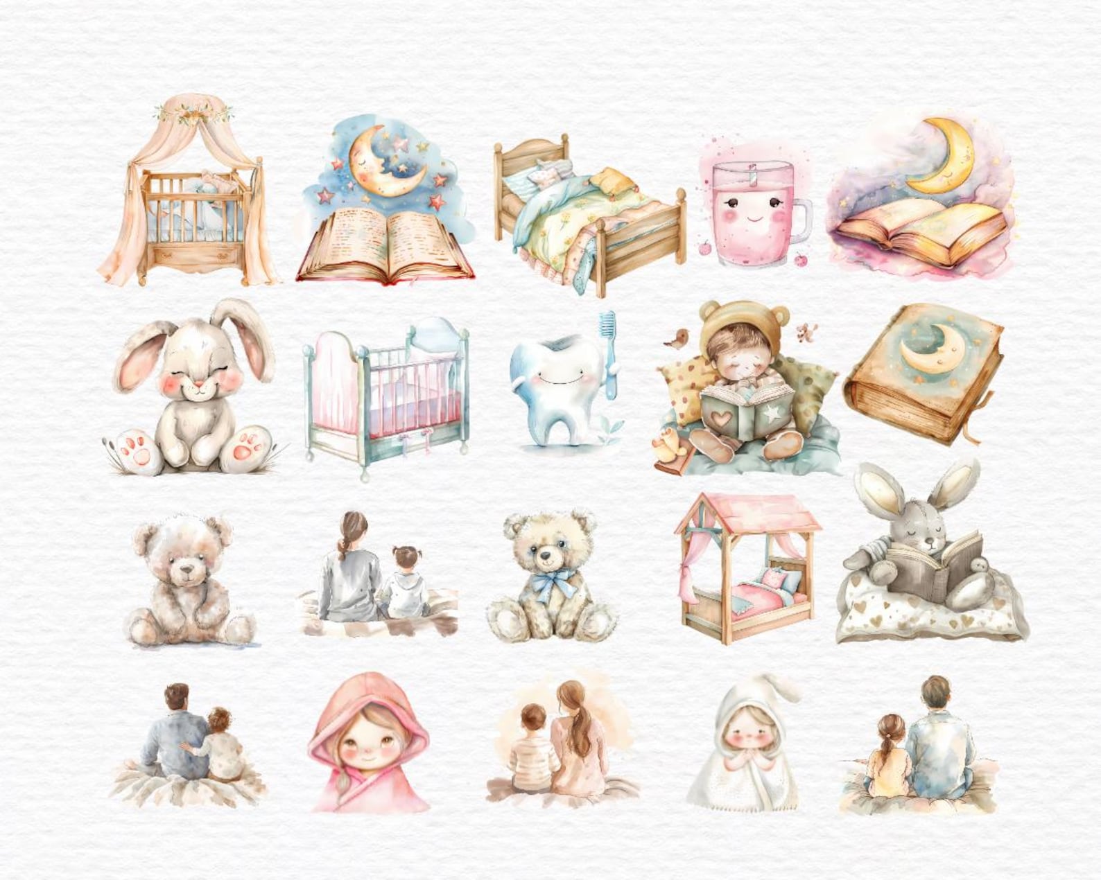 Watercolor Clipart Daily Routine, Visual Schedule, Daily Routine Cards ...