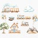 Watercolor Blue Train Kids Clipart ,watercolor Clipart, Boy Birthday ...