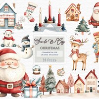 Folk Art Christmas Png Clipart, Scandinavian Christmas Clipart, Festive ...