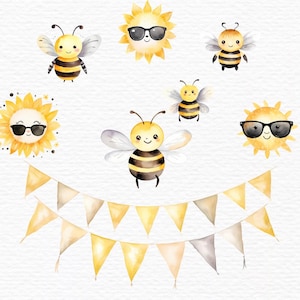 Cute Sun Clipart, Sun Clipart, Watercolor Sun PNG, Summer Clipart ...