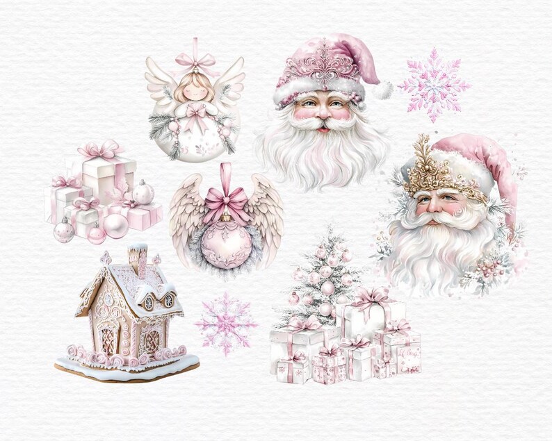 Pink Winter Wonderland Clipart,holiday Clipart,winter Clipart,cute ...