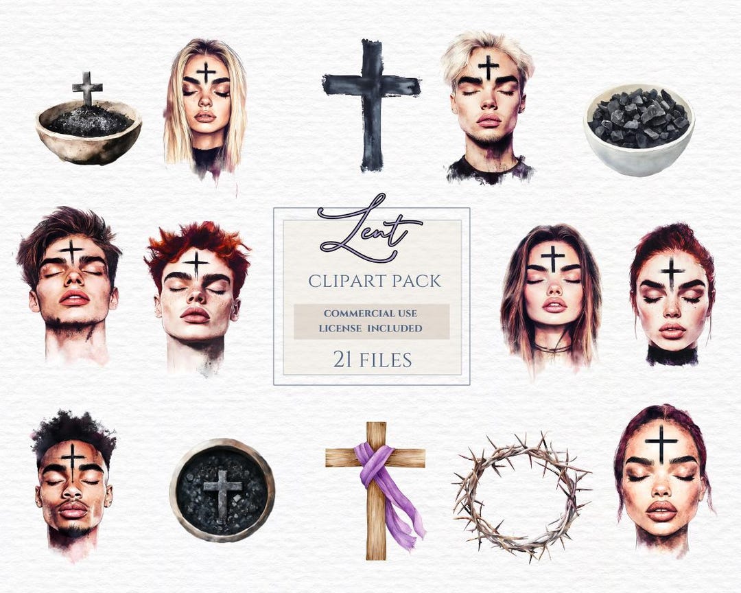 Lent Clipart, Prayer Clipart, Christian Clipart, Catholic Clipart, Ash ...