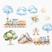 Watercolor Blue Train Kids Clipart ,watercolor Clipart, Boy Birthday ...
