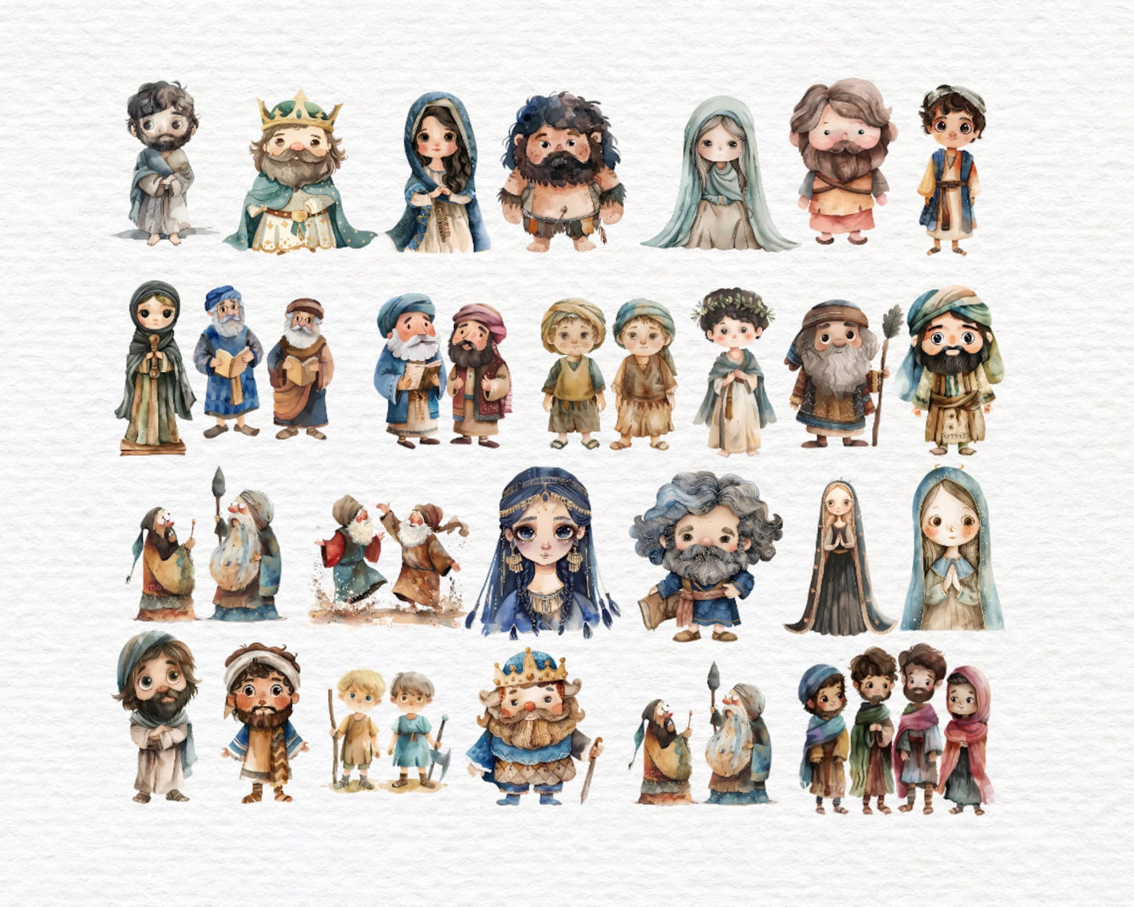 Biblical Characters Clipart, Bible Character, Christian Clipart, Sunday ...