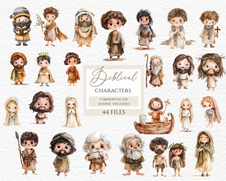 Biblical Characters Clipart, Bible Character, Christian Clipart, Sunday ...