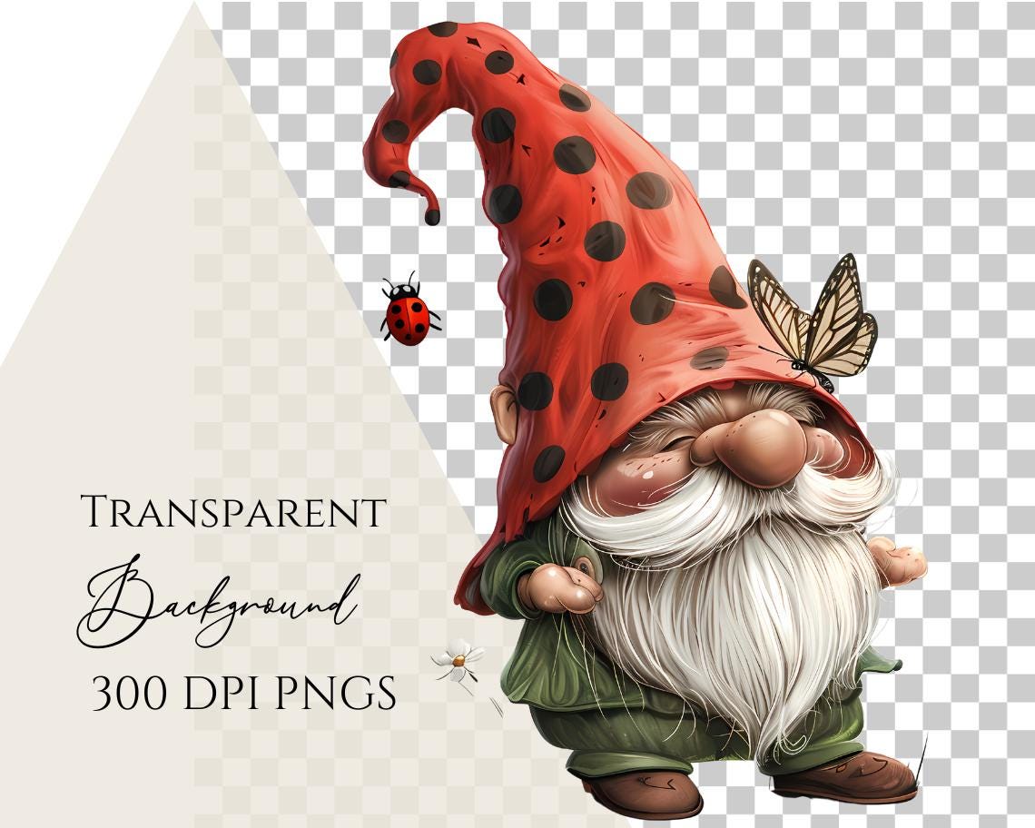 Ladybug Gnome Clipart Bundle. Learn More in Description Below. - Etsy
