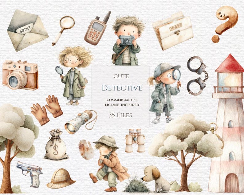 Detective Girl Clipart Cute Boy Secret Agent Png, Private Investigator ...