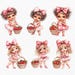 Cute Strawberry Baby Girl Clipart, Strawberries Clipart, Pink Bow ...