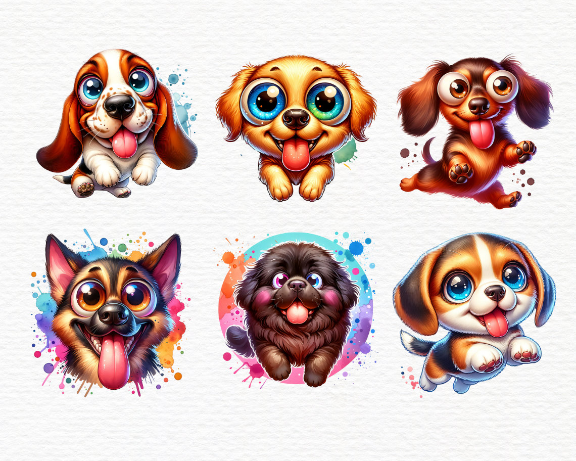 Crazy Dogs Clipart, Funny Dog Clipart, Cute Dog Clipart, Funny Animal ...