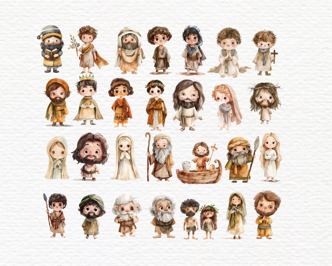 Biblical Characters Clipart, Bible Character, Christian Clipart, Sunday ...