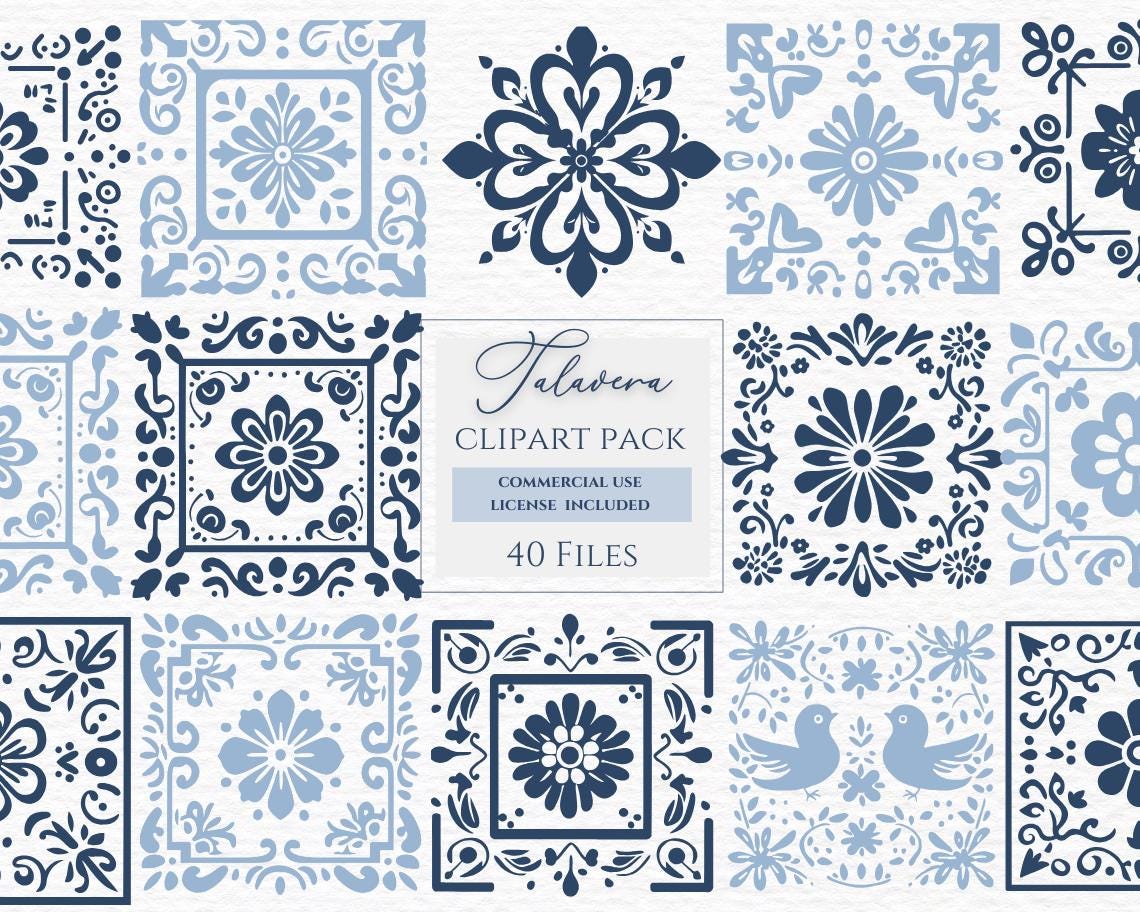 Mexican Talavera Clip Art Set, Mexicantalavera, Clipart ...