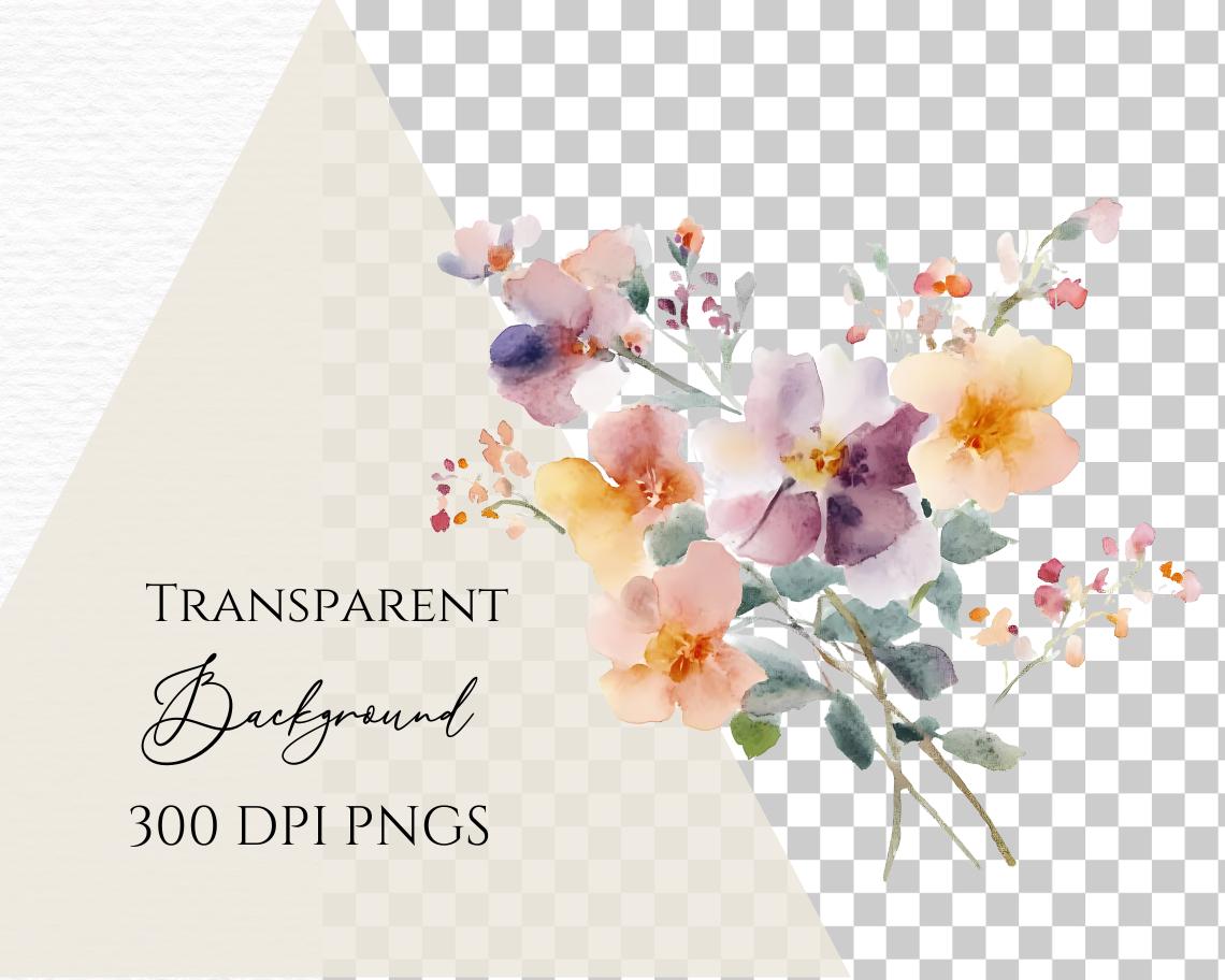 Watercolor Wild Flowers, Wild Flowers Clipart, Floral Clipart ...