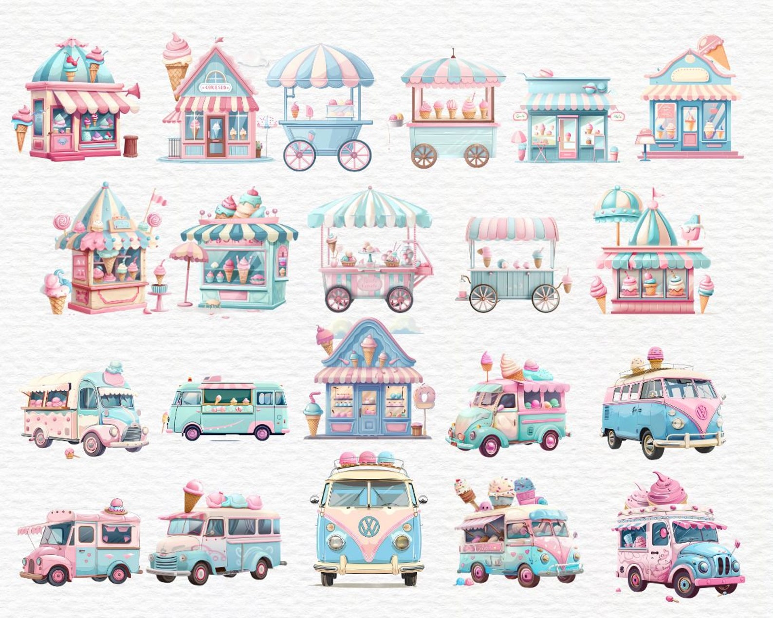 Ice Cream Cart Clip Art, Sweets Clipart, Sweet Treats Clipart, Ice ...
