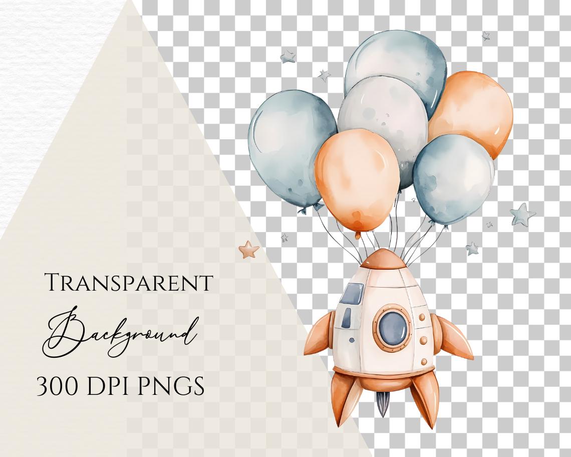 Watercolor Space Clipart Bundle Astronaut Rocket Png, Astronaut Clipart ...