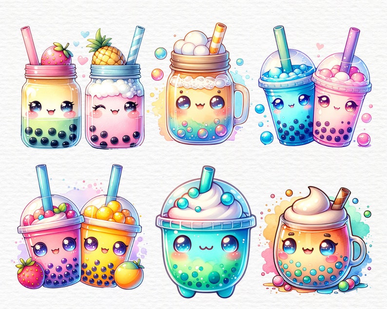 Bubble Tea Cute Boba Tea Clipart Boba Tea Milk Tea Png, Commercial Use ...