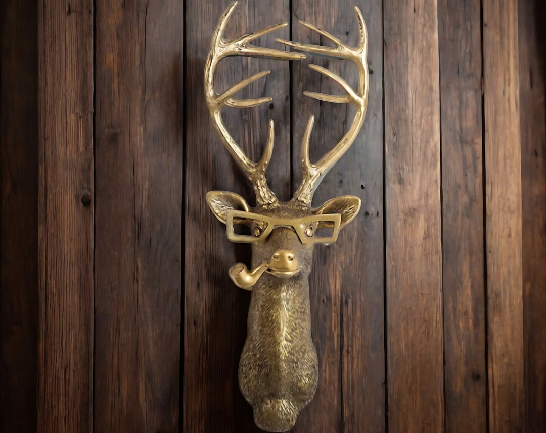 Brass Animal Head Figurine Wall Decor Housewarming Gift Antique Animal ...