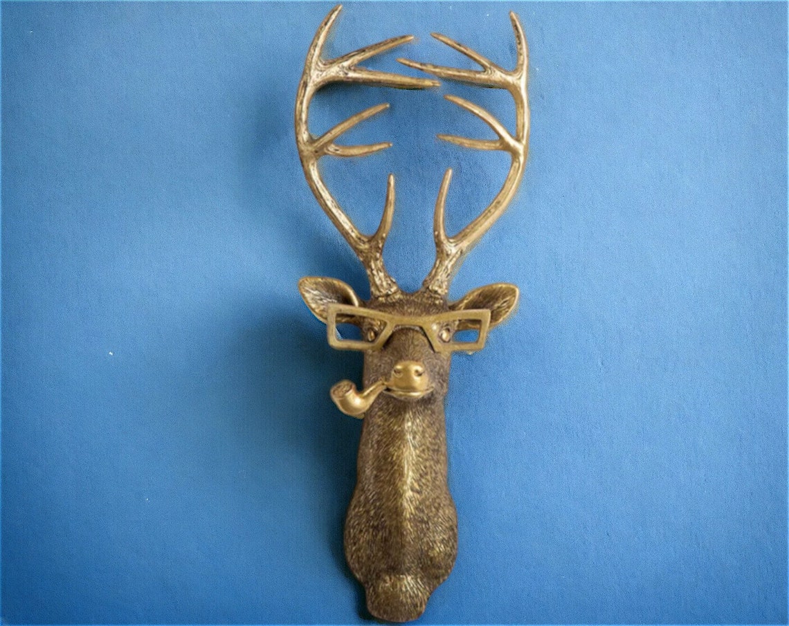Bronze Animal Head Wall Decor Figurines Vintage Wall Decor Animal Head ...