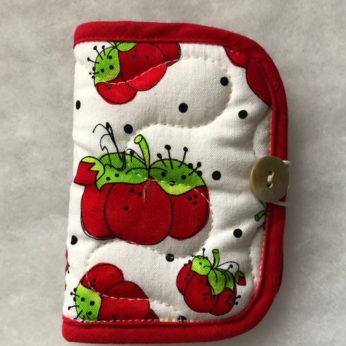 Quilted Needle Book Organizer Sewing Tomato Pin Cushion - Etsy
