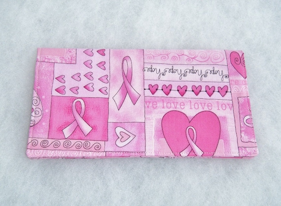 Checkbook Cover Breast Cancer Awareness Pink | Etsy