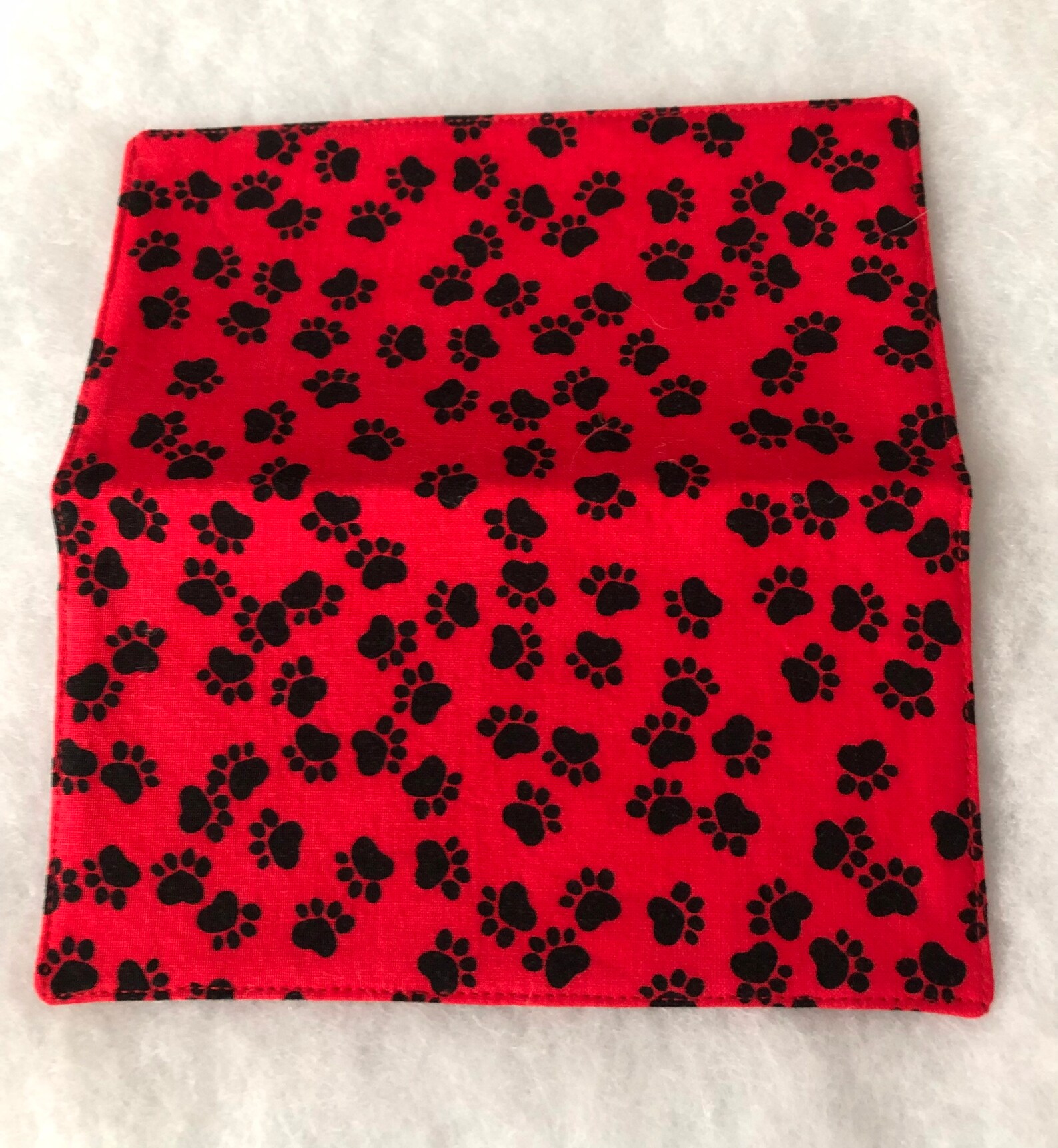 Black Paw Prints on Red - Checkbook Cover - Etsy