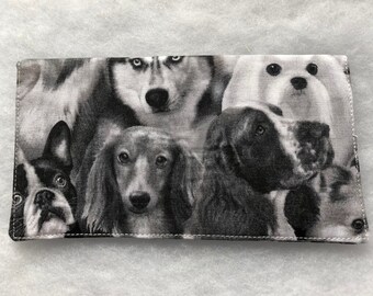 Fabric Checkbook Cover Checkbook Holder Cash Holder Dogs | Etsy