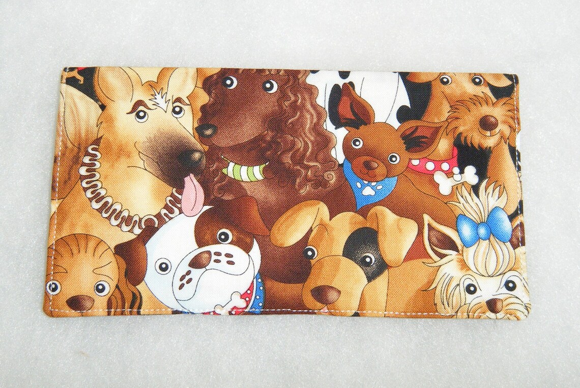 Checkbook Cover Happy Dogs - Etsy
