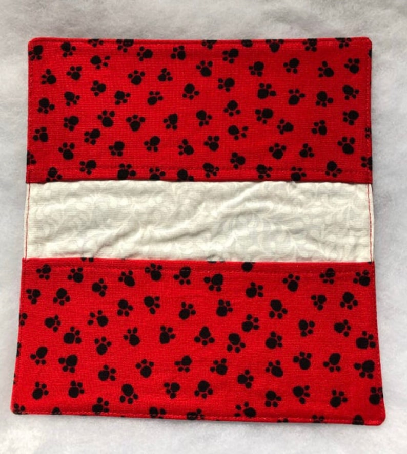 Black Paw Prints on Red - Checkbook Cover - Etsy