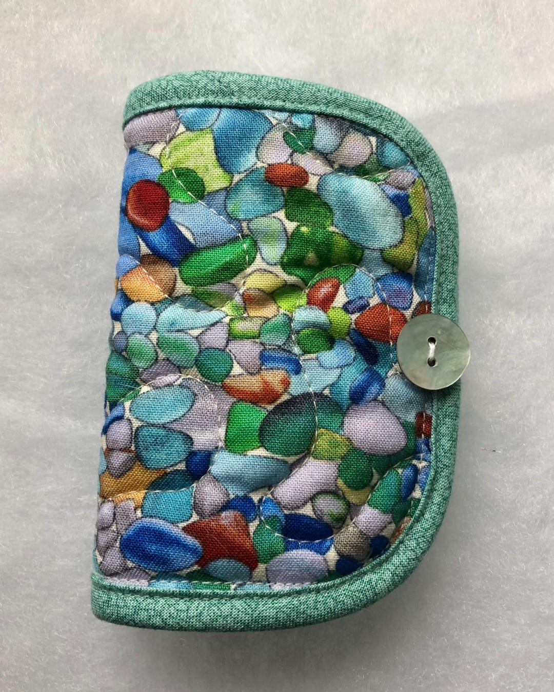 Quilted Needle Book Case Organizer - Seaglass Beach Glass Pebbles - Etsy