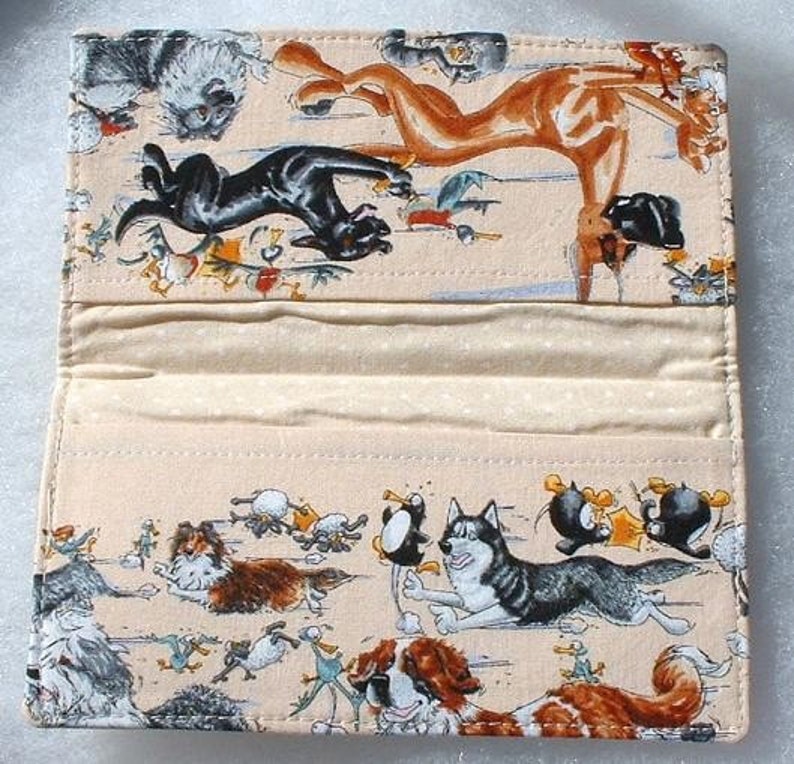 Checkbook Cover Dog Chase - Etsy
