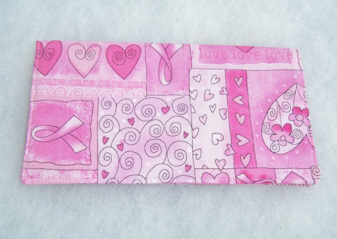 Checkbook Cover - Breast Cancer Awareness Pink - Etsy