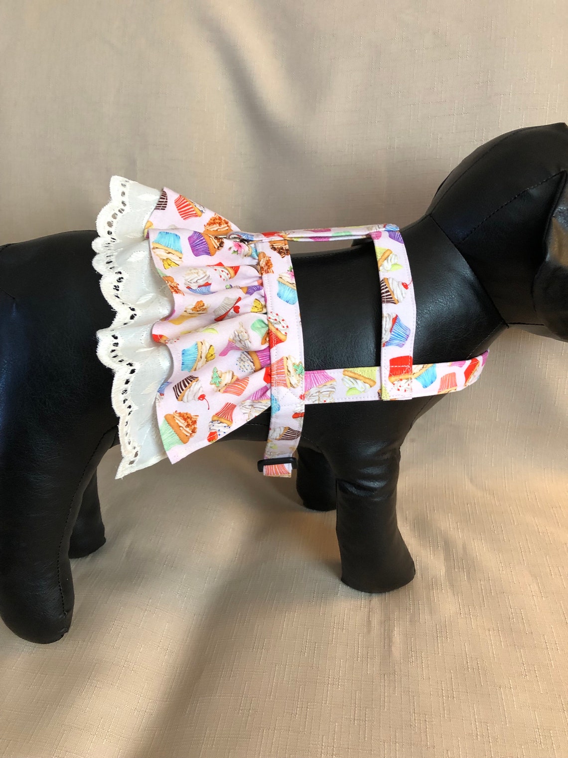 Girl Dog Harness in Cupcakes Party Dress for Dogs - Etsy