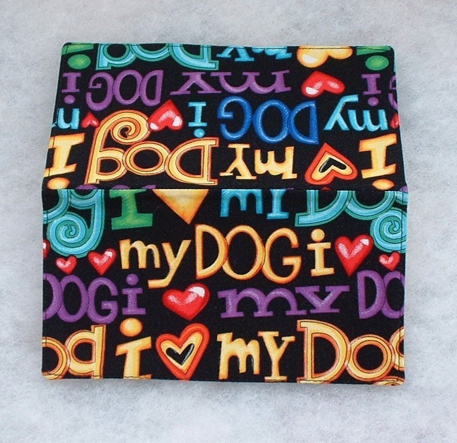 Checkbook Cover - I Love My Dog - Etsy