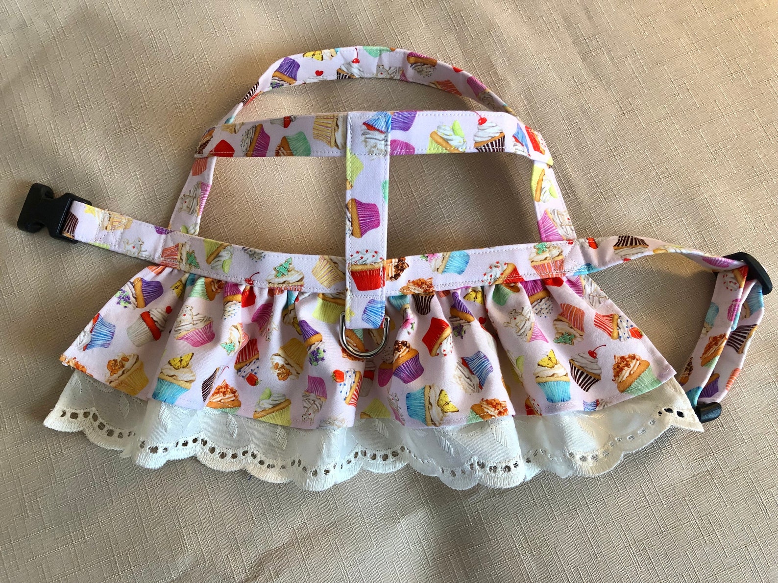 Girl Dog Harness in Cupcakes Party Dress for Dogs - Etsy