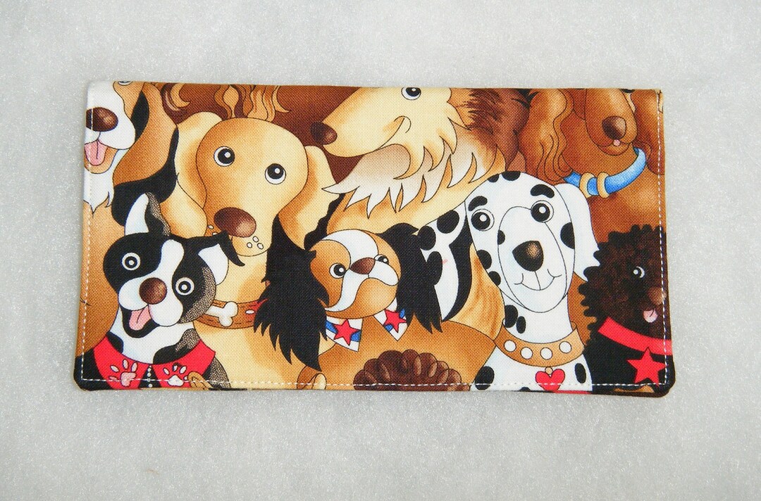 Checkbook Cover - Happy Dogs - Etsy