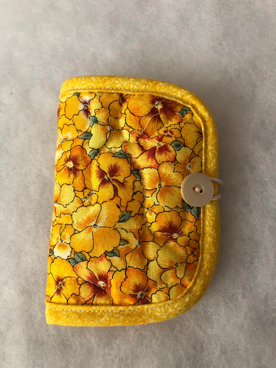 Quilted Needle Book Cover Case Organizer Yellow Pansies - Etsy