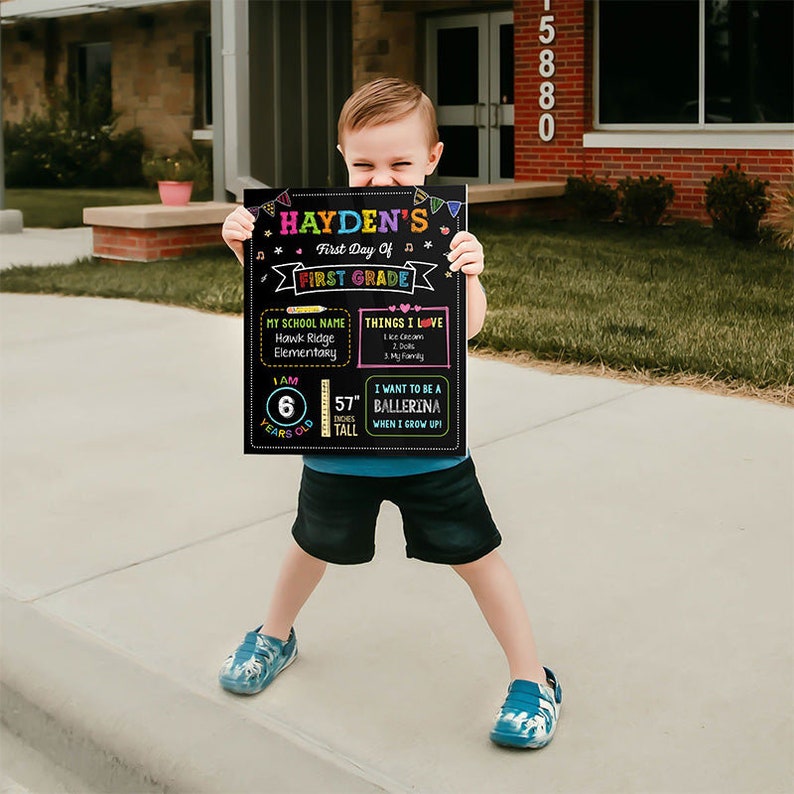 Custom Back to School Board, Personalized First & Last Day Sign ...