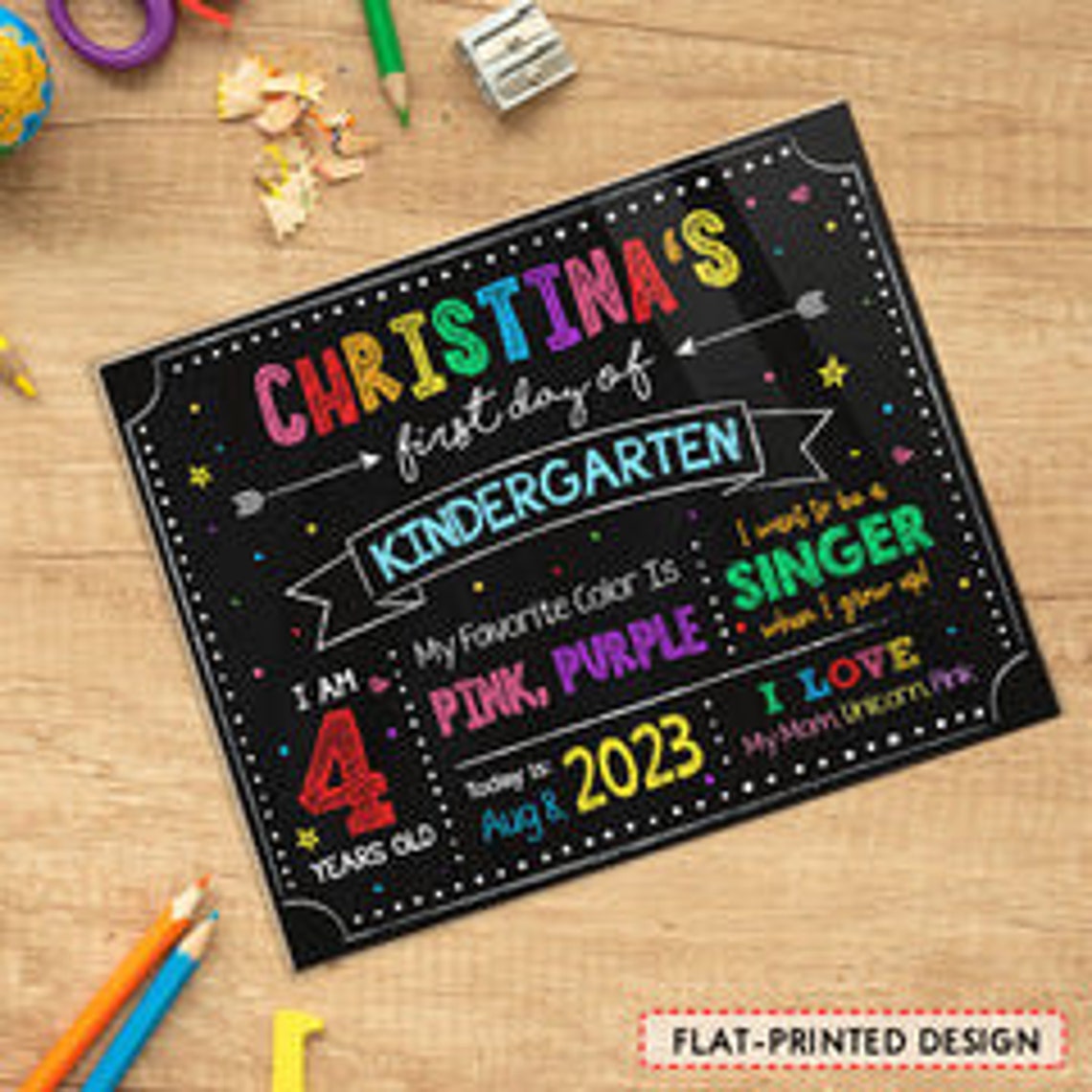 Custom School Milestone Board, Personalized First & Last Day Sign, Kids ...