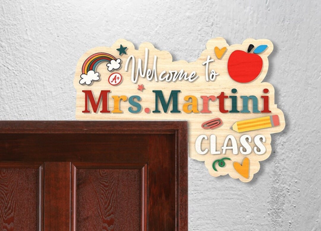 Custom Teacher Corner Sign, Doorframe Corner Decor, Teacher Name Sign ...