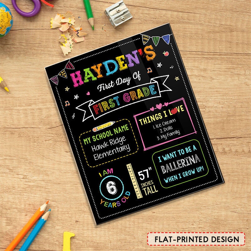 Custom Back to School Board, Personalized First & Last Day Sign ...