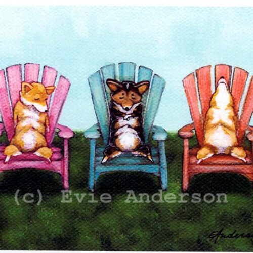 Evie Anderson Welsh Corgi Art SIGNED PRINT - Etsy