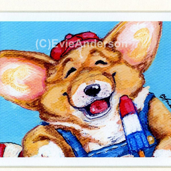 Evie Corgi Art - Etsy