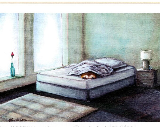 Evie Anderson Welsh Corgi Art SIGNED PRINT sleeping In signed, Matted ...