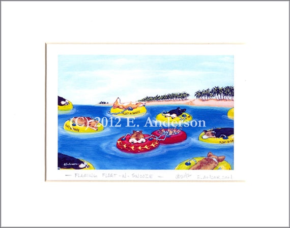 Evie Anderson Corgi Art SIGNED PRINT flaming | Etsy