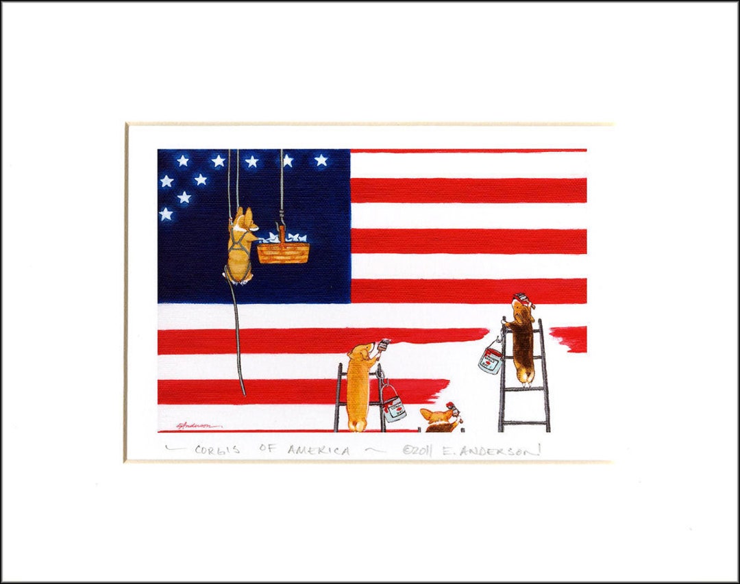 Evie Anderson Corgi Art SIGNED PRINT corgis of - Etsy