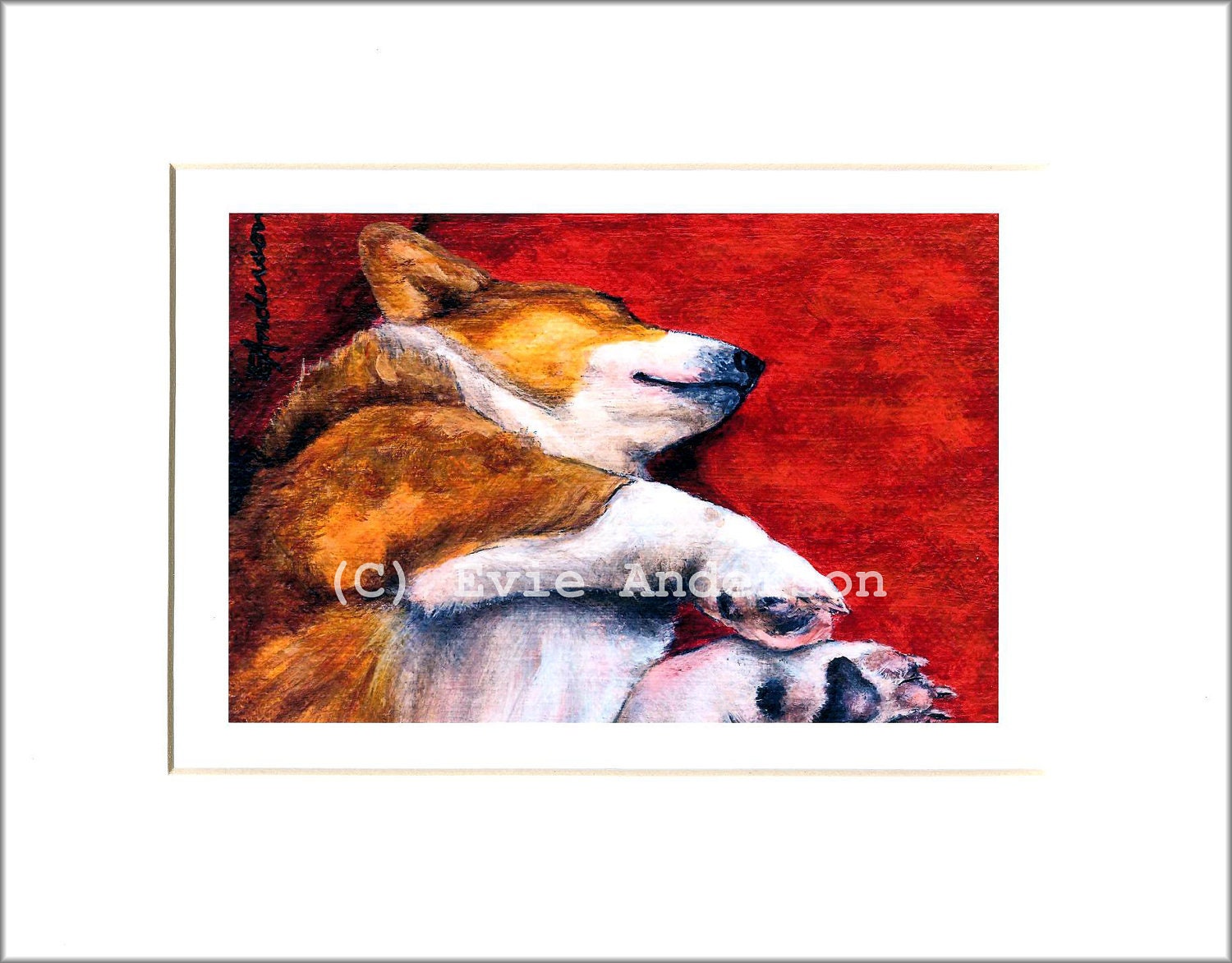 Evie Anderson Pembroke Welsh Corgi Art SIGNED PRINT grand Poobah signed ...