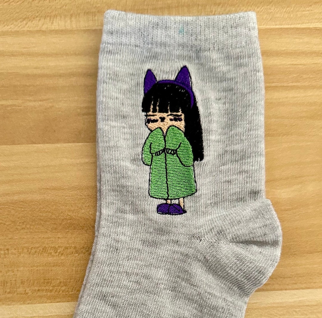 Cute Kawaii Girl in Robe Socks Manga Mid Crew Sock Anime Fandom Socks ...
