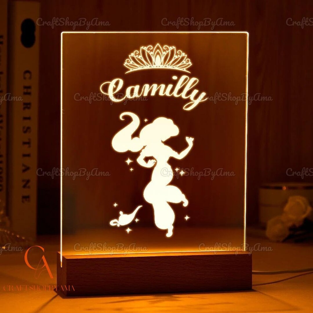 Personalized Jasmine Night Light, Aladdin Princess Night Light ...