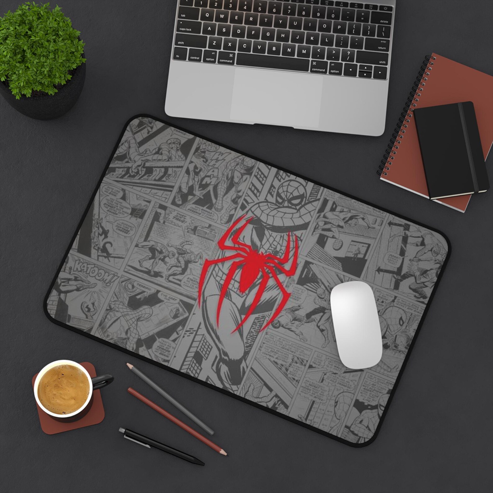 Spiderman Comic Gaming Mousepad Desk Mat, Non-slip Base, Large Mousepad ...